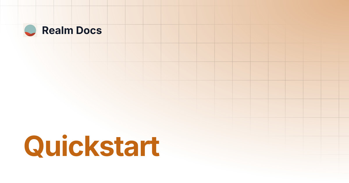 Quickstart | Realm Docs