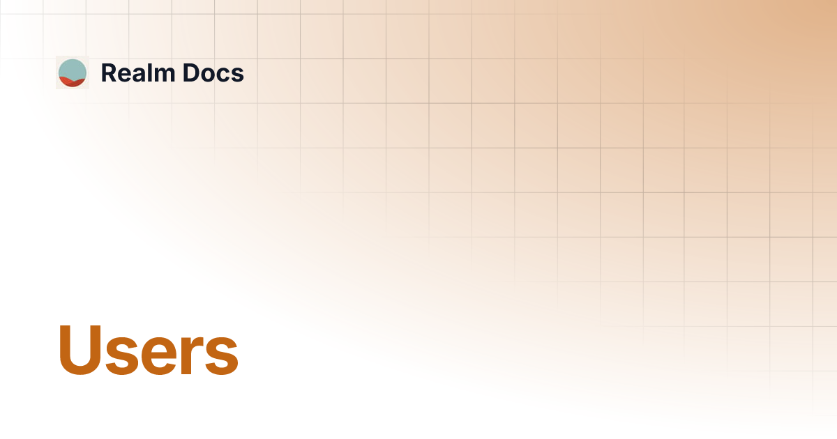 Users | Realm Docs
